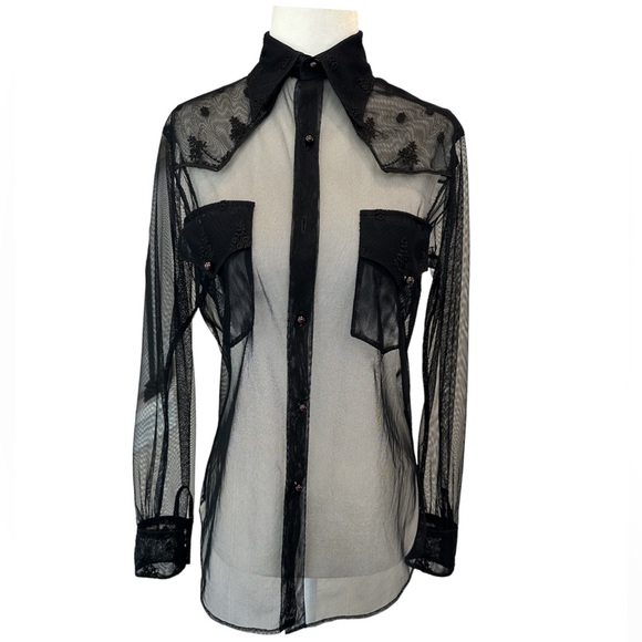 Tops | Shari Alexander Sheer Mesh Blouse | Poshmark